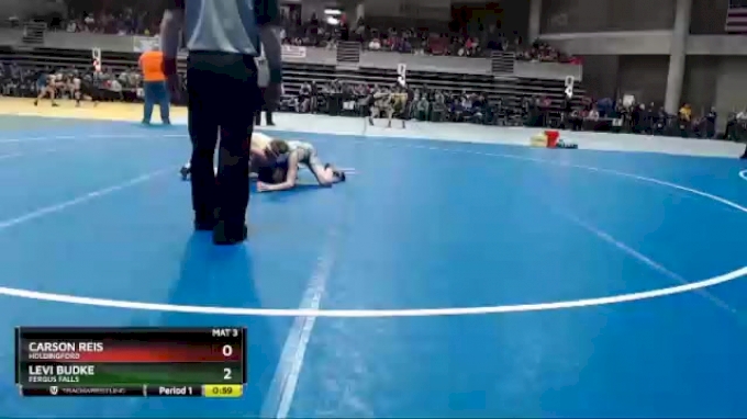 90 lbs Champ. Round 1 - Carson Reis, Holdingford vs Levi Budke, Fergus ...