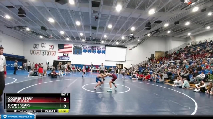 105 lbs Cons. Semi - Cooper Berry, McCormick Jr. High vs Brody Sears ...