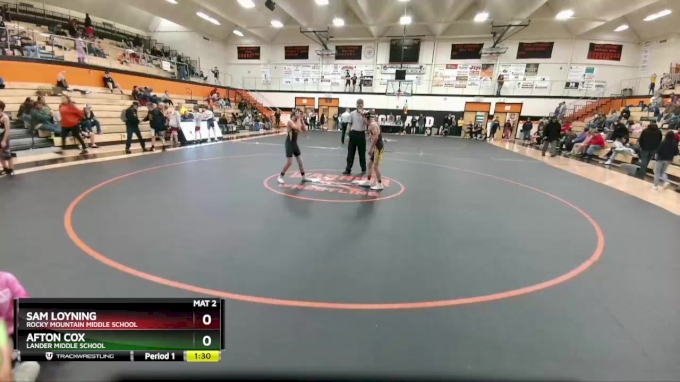110 lbs Round 3 - Afton Cox, Lander Middle School vs Sam Loyning, Rocky ...