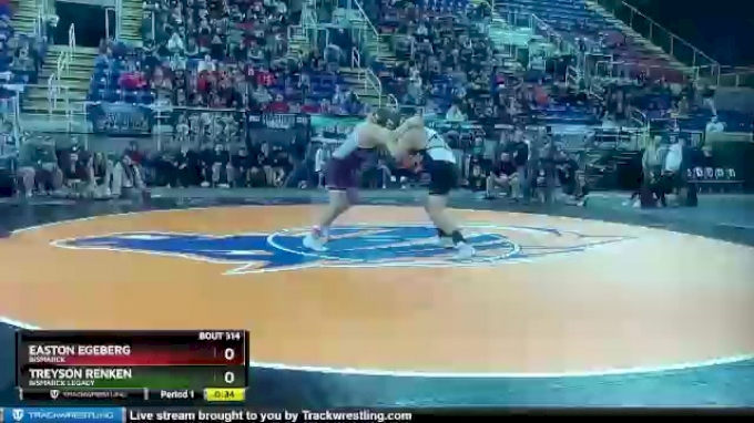 285 lbs Cons. Round 3 - Treyson Renken, Bismarck Legacy vs Easton ...