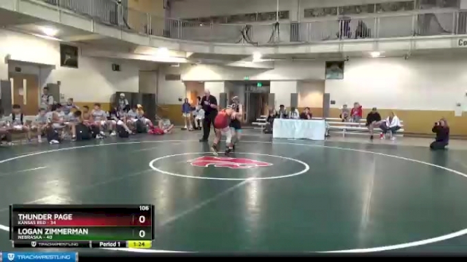 106 lbs 2nd Wrestleback (16 Team) - Thunder Page, Kansas Red vs Logan ...