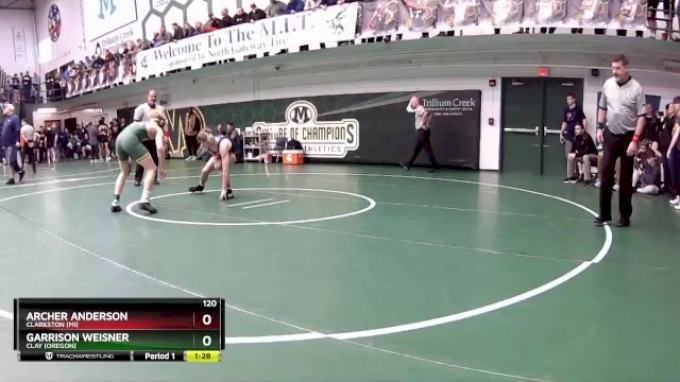 120 lbs Semifinal - Garrison Weisner, Clay (Oregon) vs Archer Anderson ...