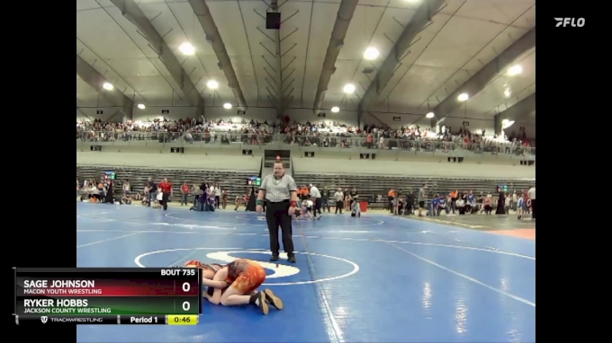70A Cons. Round 2 - Sage Johnson, Macon Youth Wrestling vs Ryker Hobbs ...