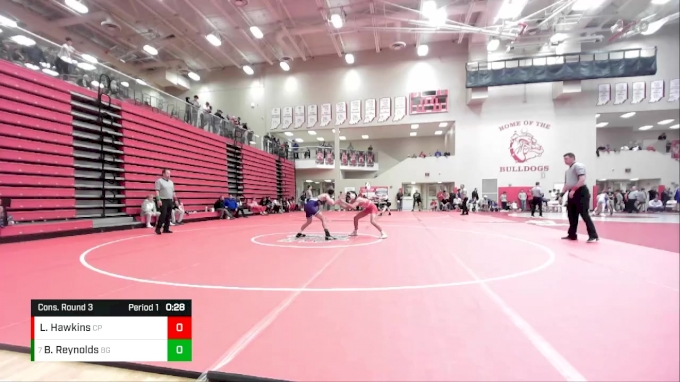 126 lbs Cons. Round 3 - Braylon Reynolds, Brownsburg vs LT Hawkins ...