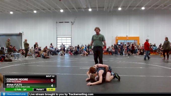 70 lbs Semifinal - Connor Moore, Hard Rock Rams vs Ryan Fults, Eastside ...