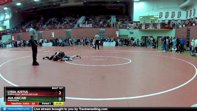 109 lbs Quarterfinal - Lydia Justus, North Posey Wrestling Club vs Ava ...