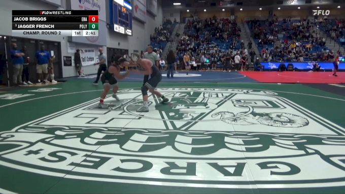 157 lbs Champ. Round 2 - Jagger French, Cal Poly vs Jacob Briggs, Embry ...
