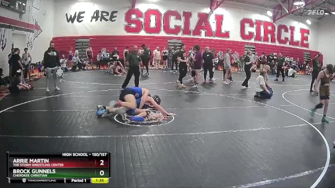 150/157 Semifinal - Brock Gunnels, Cherokee Christian vs Arrie Martin ...