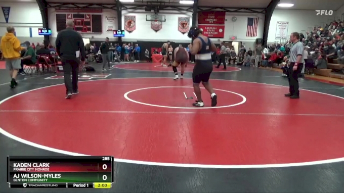 285 lbs Quarterfinal - Kaden Clark, Prairie City Monroe vs AJ Wilson ...