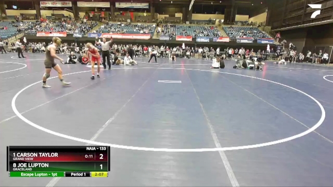 133 lbs Quarterfinal - 1 Carson Taylor, Grand View vs 8 Joe Lupton ...