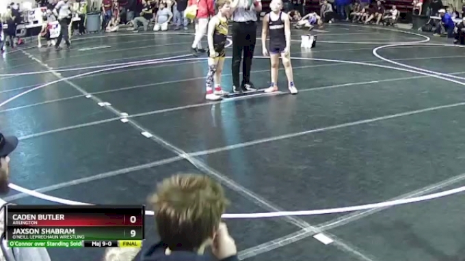 90 lbs Cons. Round 2 - Jaxson Shabram, O`Neill Leprechaun Wrestling vs ...