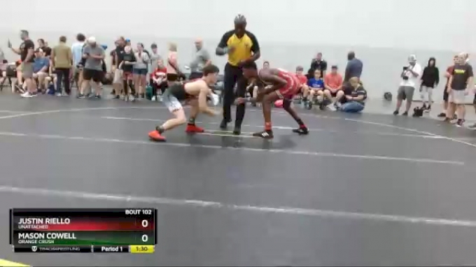 138 lbs Champ. Round 1 - Mason Cowell, Orange Crush vs Justin Riello ...
