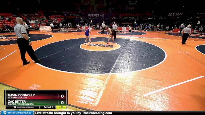 3A 150 lbs Champ. Round 1 - Zac Ritter, Orland Park (Sandburg) vs Gavin ...