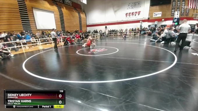 115 lbs Champ. Round 2 - Tristan Harns, Kelly Walsh vs Sidney Liechty ...