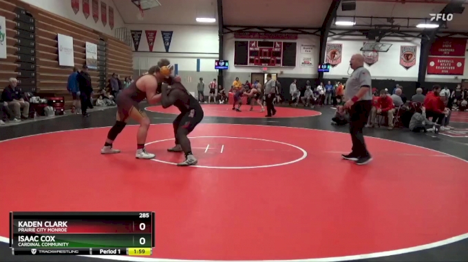 285 lbs Semifinal - Kaden Clark, Prairie City Monroe vs Isaac Cox ...
