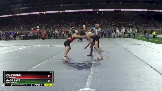 D2-138 lbs Champ. Round 1 - Cole Riedel, St Johns HS vs Gage Race ...