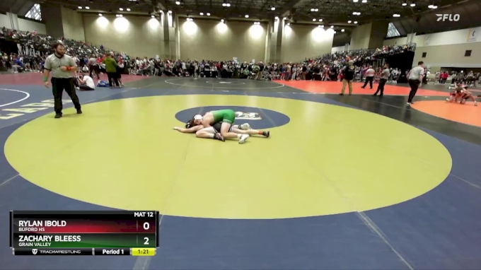 120 lbs Champ. Round 2 - Zachary Bleess, Grain Valley vs Rylan Ibold ...