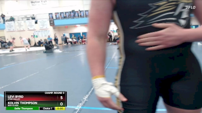 113 lbs Champ. Round 3 - Levi Byrd, Star Valley vs Kolvin Thompson, Box ...