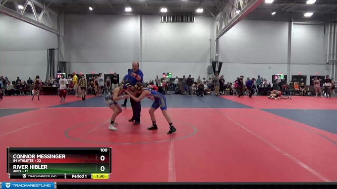 100 lbs Round 1 (4 Team) - River Hibler, Apex vs Connor Messinger, 84 ...