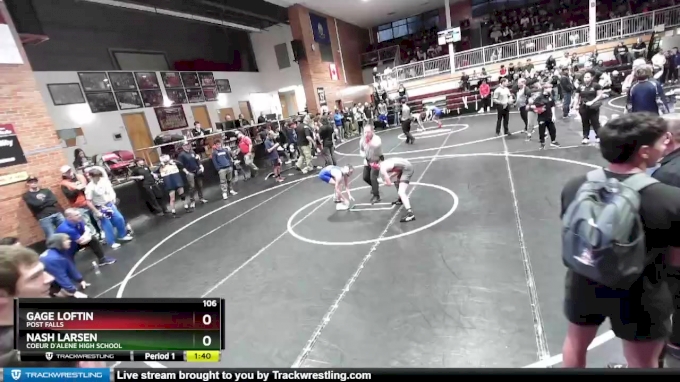 106 lbs Champ. Round 2 - Nash Larsen, Coeur D`Alene High School vs Gage ...