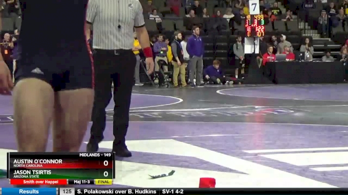 149, Quarterfinal, Jason Tsirtsis, Arizona State vs Austin O`Connor ...