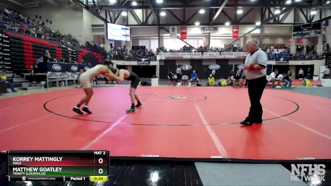 132 lbs Cons. Round 2 - Matthew Goatley, Trinity (Louisville) vs Korrey ...