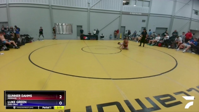 106 lbs Round 3 (8 Team) - Gunner Dahms, Missouri vs Luke Green, Ohio Gray