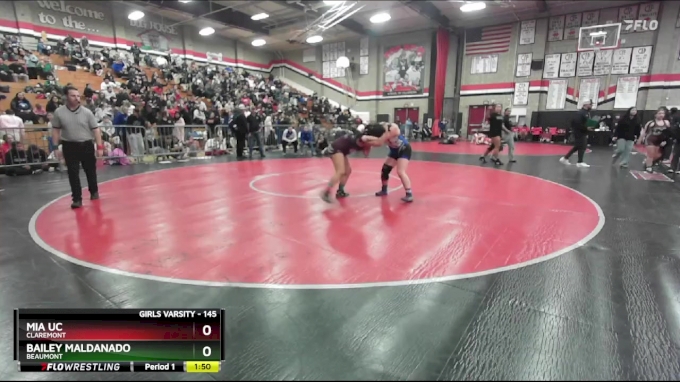 145 lbs Champ. Round 2 - Bailey Maldanado, Beaumont vs Mia Uc, Claremont
