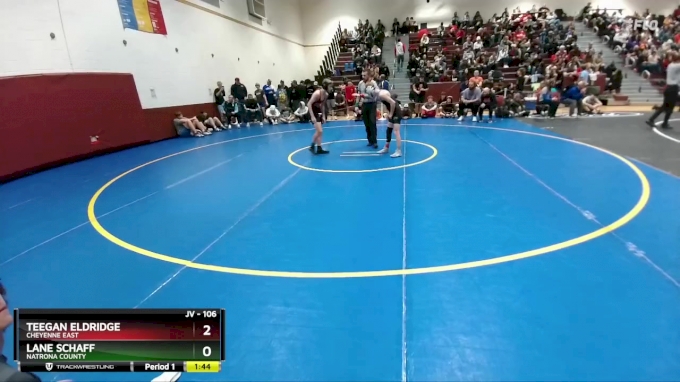 106 lbs Champ. Round 1 - Teegan Eldridge, Cheyenne East vs Lane Schaff ...
