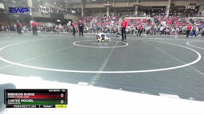 92 lbs Champ. Round 1 - Brendon Burns, Kansas Young Guns vs Carter ...