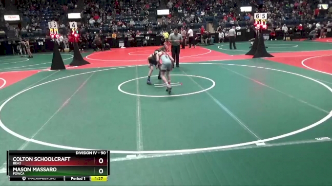 90 lbs Champ. Round 2 - Mason Massaro, FOWCA vs Colton Schoolcraft, BEA2