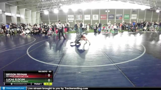 63 lbs Cons. Semi - Lucas Slocum, Stout Wrestling Academy vs Bryson ...