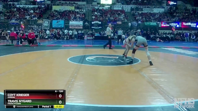 A - 120 lbs Cons. Round 2 - Travis Nygard, Frenchtown vs Coyt Krieger ...