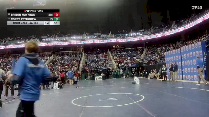 4A 165 lbs Cons. Round 2 - Corey Pettigrew, Palisades High School vs ...