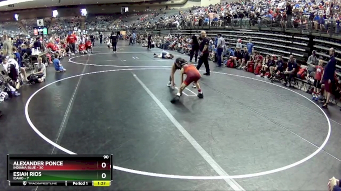 90 lbs Quarterfinals (8 Team) - Esiah Rios, Idaho vs Alexander Ponce, Indiana Blue