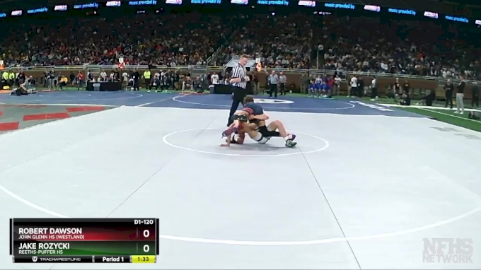 D1-120 lbs Champ. Round 1 - Robert Dawson, John Glenn HS (Westland) vs ...