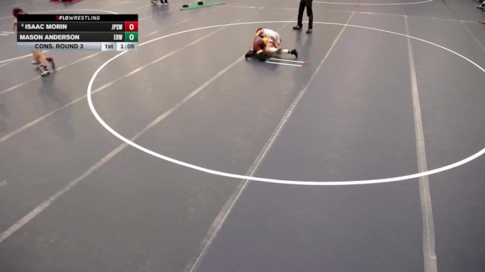 12U - 78 lbs Cons. Round 3 - Isaac Morin, Jack Pine Savage Wrestling vs ...