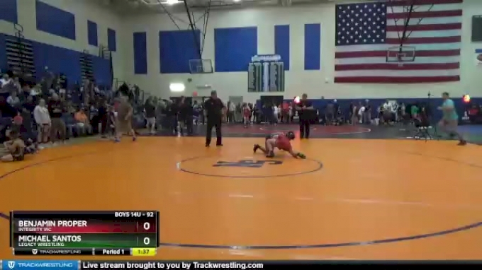 92 lbs Semifinal - Benjamin Proper, Integrity WC vs Michael Santos ...