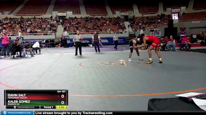 D4-157 lbs Champ. Round 1 - Kaleb Gomez, Bagdad HS vs Davin Salt ...