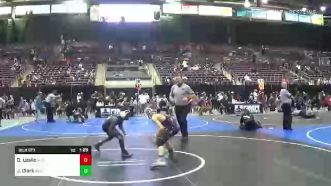 100 lbs Quarterfinal - Duane Leslie, Team Real Life vs Josiah Clark ...