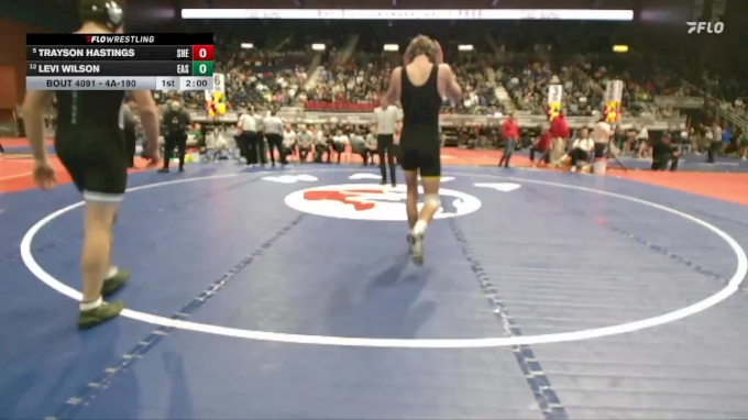4A-190 lbs Champ. Round 1 - Trayson Hastings, Sheridan vs Levi Wilson ...