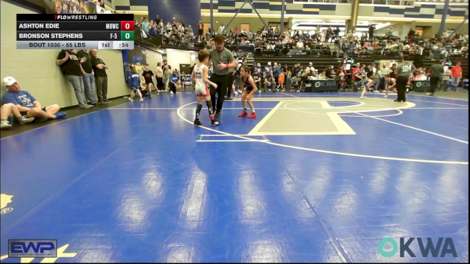 55 lbs Consi Of 16 #2 - Ashton Edie, Mustang Bronco Wrestling Club vs Bronson Stephens, F-5 ...