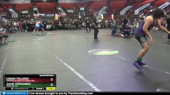 215 lbs Quarterfinal - David Hernandez, Swan Valley vs Logan Tollison ...