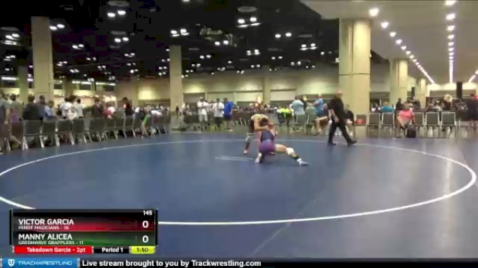 145 lbs Champ Round 1 (16 Team) - Victor Garcia, Minot Magicians vs ...
