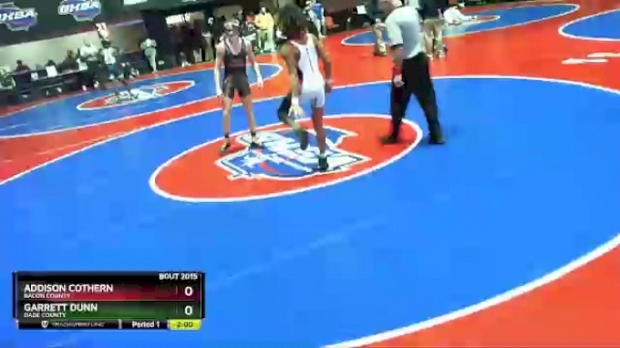 2 lbs Champ. Round 1 - Addison Cothern, Bacon County vs Garrett Dunn ...