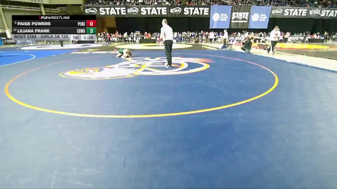 Girls 3A 125 lbs Champ. Round 2 - Paige Powers, Peninsula (Girls) vs ...