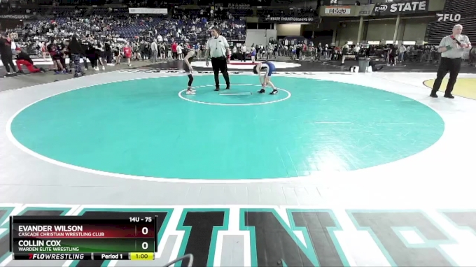 75 lbs Cons. Round 2 - Collin Cox, Warden Elite Wrestling vs Evander ...