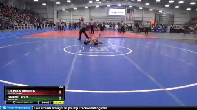 106 lbs Quarterfinal - Gabriel Izzo, Woodside vs Stephen Bowden ...