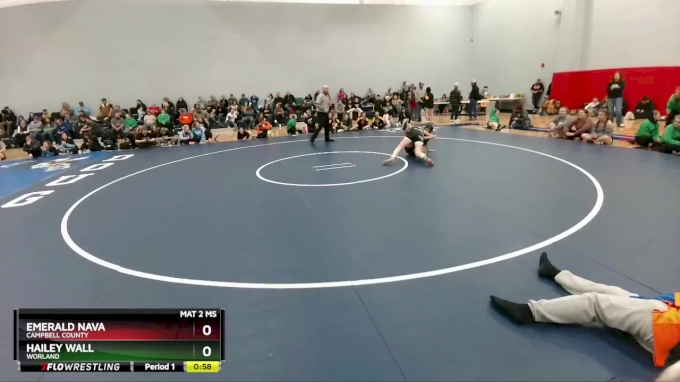 115 lbs Cons. Round 2 - Hailey Wall, Worland vs Emerald Nava, Campbell ...