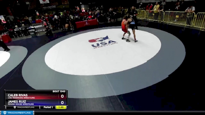 126 lbs Champ. Round 3 - Caleb Rivas, Cali Warriors Wrestling vs James ...